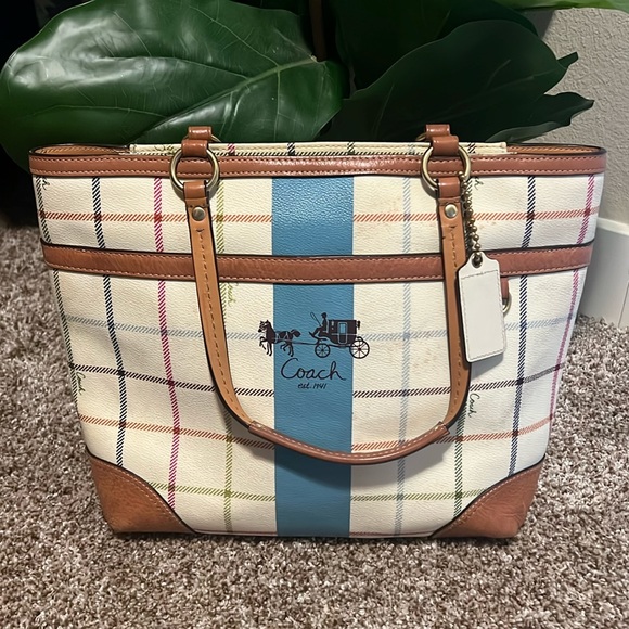 Coach | Bags | Vintage Classic Coach Plaid Zip Tote Bag | Poshmark
